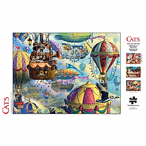 Buffalo Games - Cat Balloon Race - 750 Piece Jigsaw Puzzle for Adults Challenging Puzzle Perfect for Game Nights - 750 Piece Finished Size is 24.00 x 18.00