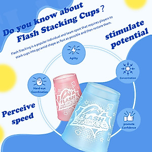 diginterest Stacking Cup Game with 12Pcs Cup Stacking Set, Bpa-Free Plastic Sport Stacking Cup Competition Challenge Speed Training Game for Boys Girls Travel Party Summer Camp Activities (Blue)