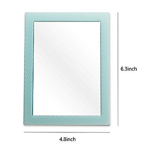 2 Pack Magnetic Locker Mirror for School Locker, Refrigerator, Office Cabinet, 6.3" x 4.8", Locker Accessories Rectangular Mirror for Girls and Boys (Soft Mint and White)