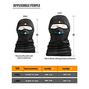 ANTARCTICA GEAR Heated Balaclava Face Ski Mask Windproof Warm Heating Hat for Motorcycle Riding Women Men Black