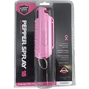 Streetwise Security Products Lab Certified Streetwise 18 Pepper Spray 1/2-Ounce Hard Case, Pink