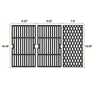 SafBbcue Replacement Parts Kit for Dyna glo DGH450CRP-D DGH474CRP DGH450CRP DGH485CRP Cast Iron Grill Grates