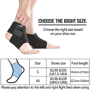 EULANT Kids Ankle Brace 1 Pair, Children Ankle Support, Ankle Compression Sleeve for Foot & Ankle Swelling, Achilles Tendon, Joint Pain, Injury Recovery, Black S