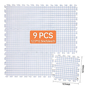 Blocking Mats for Knitting & Crochet Projects Crochet Blocking Board 9 Pack, Thickness 0.7 inches,150 T-Pins and 1 Storage Bag, Blocking Board for Crocheting Knitting Blocking Mats and Pins