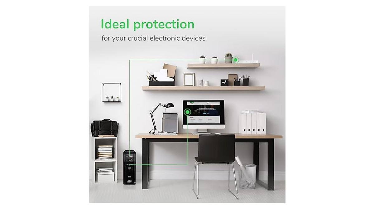 APC UPS 1000VA Sine Wave Backup with Surge Protection and USB Charging