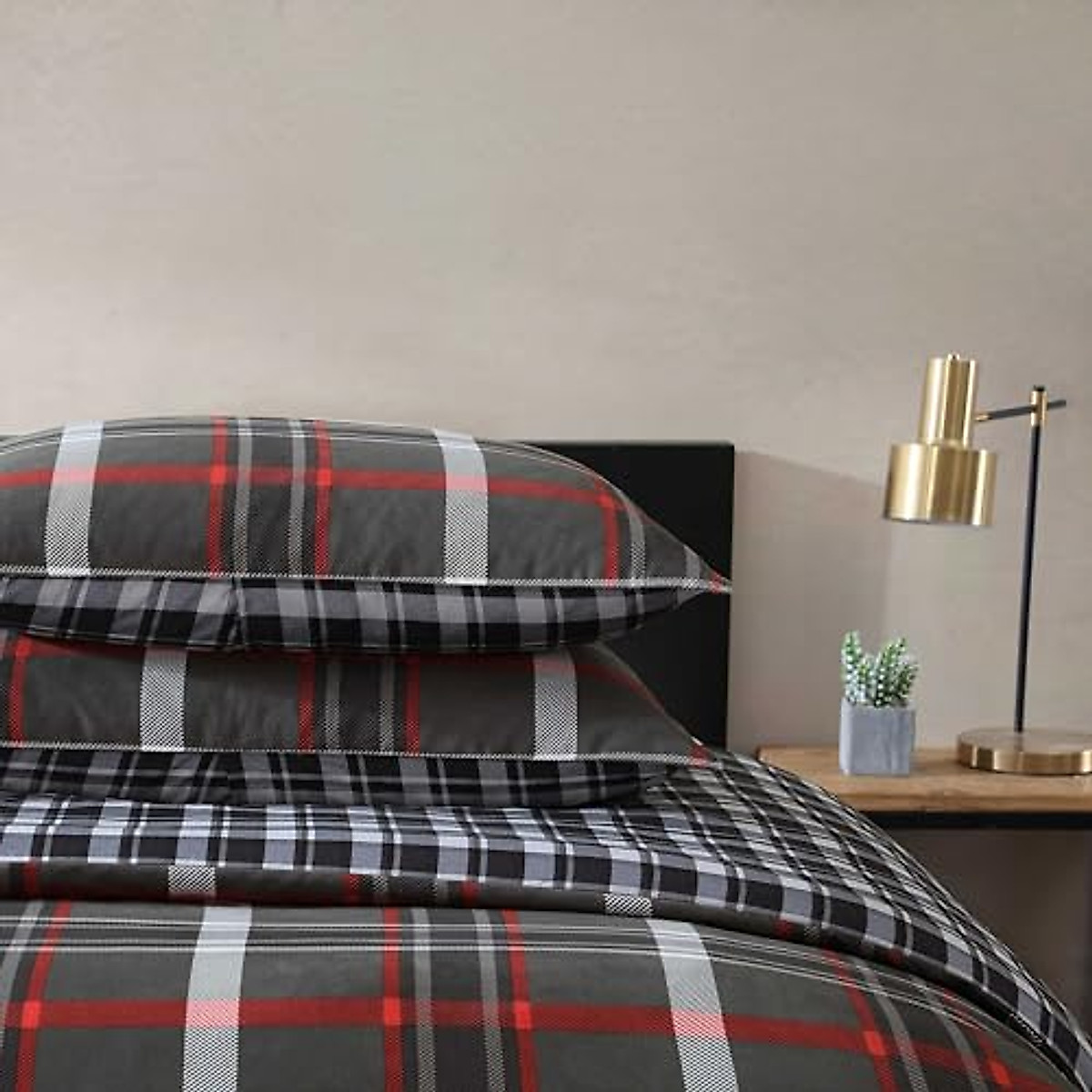 Eddie Bauer - Queen Duvet Cover, Reversible Bedding Set with Matching Shams, Cozy Home Decor (Willow Plaid Grey, Queen)