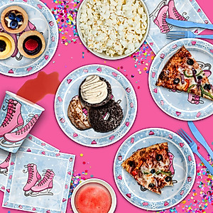 Ice Skating Birthday Party Supplies Set Plates Napkins Cups Tableware Kit for 16