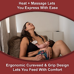 WELLCOMFORT 2-in-1 Warming Lactation Massager, Adjustable Heat & Vibration Modes for Clogged Milk Ducts, Pumping and Breastfeeding Essential, FSA/HSA Eligible (2 Pack)