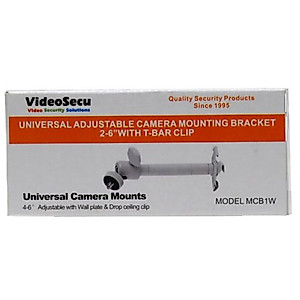VideoSecu 2 Pack 2-6 inch Adjustable Security Camera Metal Brackets Pan Tilt Wall Ceiling Mounts for CCTV CCD Box Body Camera Home Surveillance System 1SH