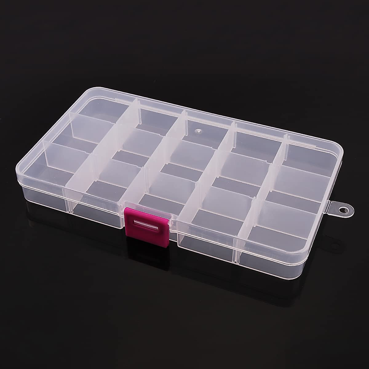 OriGlam 1pcs 17x10CM Plastic Organizer Storage Box with Adjustable Dividers, Jewelry Storage Container Box for Office Supplies Beads Crafts Fishing Tackles (Transparent)