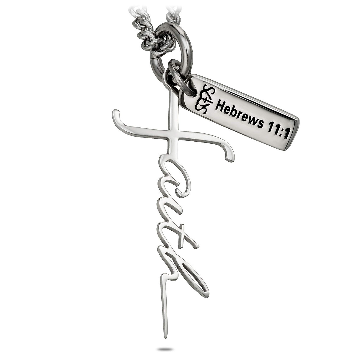 Shields of Strength Women's 14K Gold or Stainless Steel Faith Cross Pendant Necklace Hebrews 11:1 Bible Verse Christian Gifts Religious Jewelry Girl