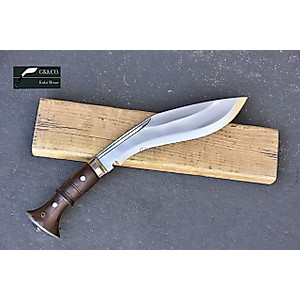 GK&CO. Kukri House Genuine Kukri/Khukuri Knife - 10" Blade Full Tang Panawal Angkhola Village Working Kukri Red Sheath - Handmade in Nepal.