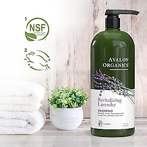 Avalon Organics Revitalizing Lavender Shampoo, For Smooth, Shiny, Touchably Soft Hair For Normal To Dry Hair, 32 Fluid Ounces