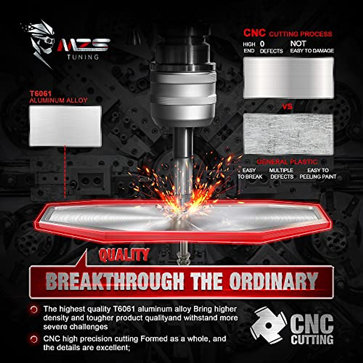 MZS Aluminum UTV Center Rear View Mirror, Maverick Trail Rrarview Mirror Adjustable Black Compatible with 2018-2023 Maverick Trail and Sport | 2021-2023 Commander/MAX Accessories 715004924 715003638