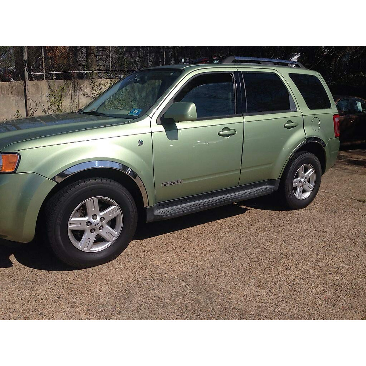 QMI 275504 -Fender Trim Compatible With Ford Escape Mirror Polished Stainless Steel Wide Width Set Of 4