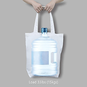 TOPDesign 2 | 6 | 12 Pack Super Strong Large 17.5"x16.5"x5" 10oz Cotton Canvas Tote Bag, Reusable Grocery Shopping Bags, Blank White Bags for Crafts, DIY Your Creative Designs (Pack of 2)
