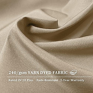 PURPLE LEAF 11FT Cantilever Outdoor Umbrellas Large Patio Umbrella Hanging Double Top Square Offset Umbrella with 360°Rotation Tilting Umbrella Outdoor Patio, Taupe