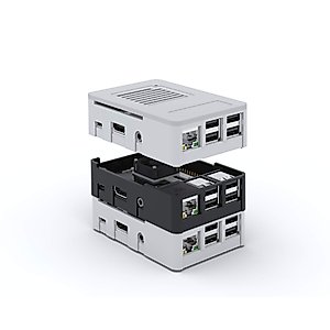 MaticBox Case for Raspberry Pi 3 / Pi 2 / Tinker Board – Low Profile, Stackable, Universally Mountable DIN Rail, Automation Friendly, Fan Support (Black)
