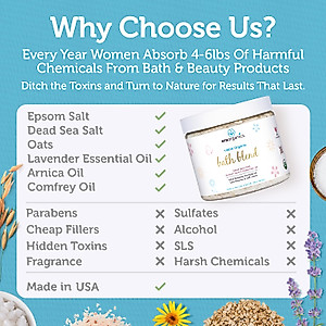 Era Organics Epsom Salt Lavender Bath Salt Blend - Organic Bath Salts to Soothe Aches - Pregnancy Bath Soak and Bath Salts for Women Relaxing - Dead Sea Salt and Epsom Salts for Soaking