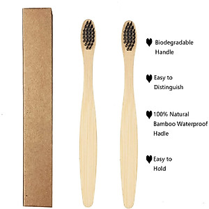 SEVENHEAD Bamboo Toothbrushes (2 Black - Kids)