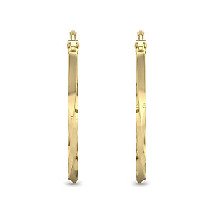 Silver Smile 14 kt Yellow Gold Hoop Earrings For Women| Twisted Gold Hoops Earring Set with Click Clasp Closure|Hypoallergenic | Ideal Gift For Anniversary and Birthday For Her