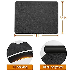 LOREINTA Fireproof Grill Mats,Under Grill Mat 40×60 Inch,Grill Floor mats for Outdoor Grill,Grill Matte for Outdoor Grill for Deck,Large Grill mat,Waterproof,Oil and Dirt Resistant, Easy to Clean