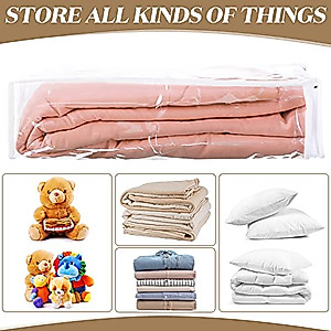 12 Pcs Clear Vinyl Storage Bag with Zipper 3 Sizes Durable Zippered Sweater Storage Bags Large Capacity Clothes Organizer Avoid Dust Dirt for Clothing Bedding Linen Blankets Comforters Toy Storage
