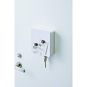 Yamazaki Home Square Magnetic Cabinet-Keychain Holder Organizer | Steel | Key Storage, One Size, White