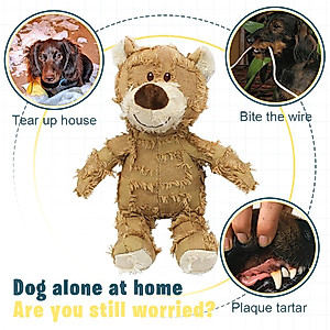 hoehew Indestructible Robust Bear, 2024 Upgraded Dog Companion for Heavy Chewers Large Small Dogs Toys for Heavy Chewers Unbreakable Stuffed Plush to Keep Them Busy