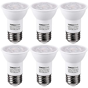 TORCHSTAR PAR16 LED Bulb, 500LM 6.5W 50W Equivalent, Dimmable Spot Light, 40° Beam Angle, UL & Energy Star Listed Track Spotlight, 3000K Warm White, E26 Medium Base, Damp Rated, Pack of 6