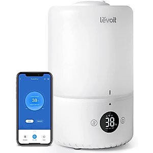 LEVOIT Humidifiers for Bedroom Large Room, 3L Cool Mist Top Fill Oil Diffuser & LEVOIT Smart Cool Mist Humidifiers for Bedroom, Top Fill Essential Oil Diffuser with Sensor