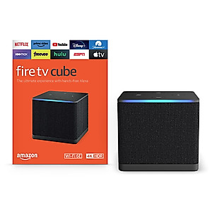 All-new Fire TV Cube, Hands-free streaming device with Alexa, Wi-Fi 6E, 4K Ultra HD