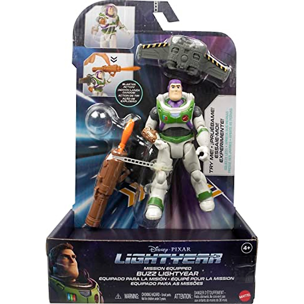 Mattel Lightyear Toys Action Figure & Accessories, Mission Equipped Buzz Lightyear Figure & Projectiles, Blasting Action