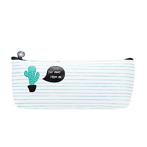 Cactus Striped Makeup Bags Pencil Case for Women Pen Pencil Stationery Storage Pouch Bag Case