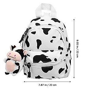 Abaodam Backpack Mini Cow Print Canvas White Cows Baby Bag Women- Canvas Shoulder Pouch Creative Fanny Pack Fashion Backpack for Woman Girl Lady