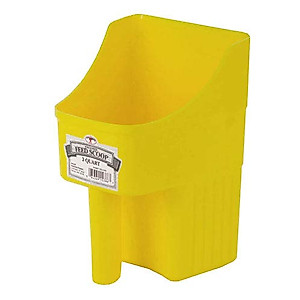 Little Giant® Plastic Enclosed Feed Scoop | Heavy Duty Durable Stackable Feed Scoop with Measure Marks | 3 Quart | Ranchers, Homesteaders and Livestock Farmers | Yellow