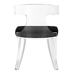 Safavieh Couture Home Rhys Black Velvet and Clear Acrylic Dining Chair