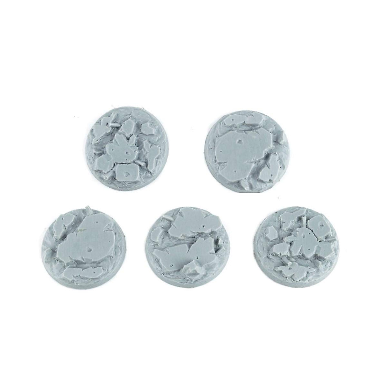 War World Gaming War Torn City Rubble Round Bases x 5 (40mm) - 28mm Heroic Scale Wargaming