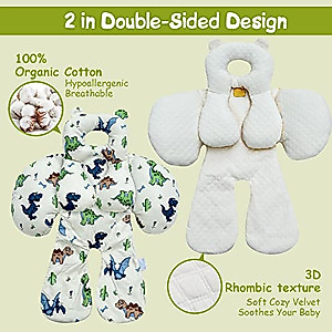 Baby Head Neck Support for Newborn, Infant Car Seat Insert, Toddler Stroller and Carseat Sleeping Cushion, 2-in-1 Body Ultra-Soft Comfort Support