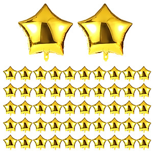 LUTER 50pcs Gold Star Shaped Foil Balloons, 5 Inch, Self Sealing, for Wedding, Baby Shower, Birthday Party Decoration
