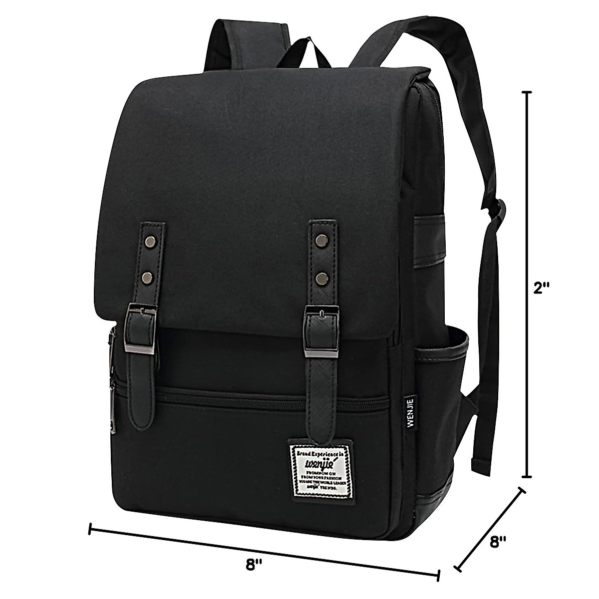 Wesoke Vintage Women Laptop Backpack, School College Student Bookbag Travel Rucksack Casual Daypack Business Work Computer Back Pack for Men, Fashion Nurse Bag Fits 15.6 Inch Notebook, Black