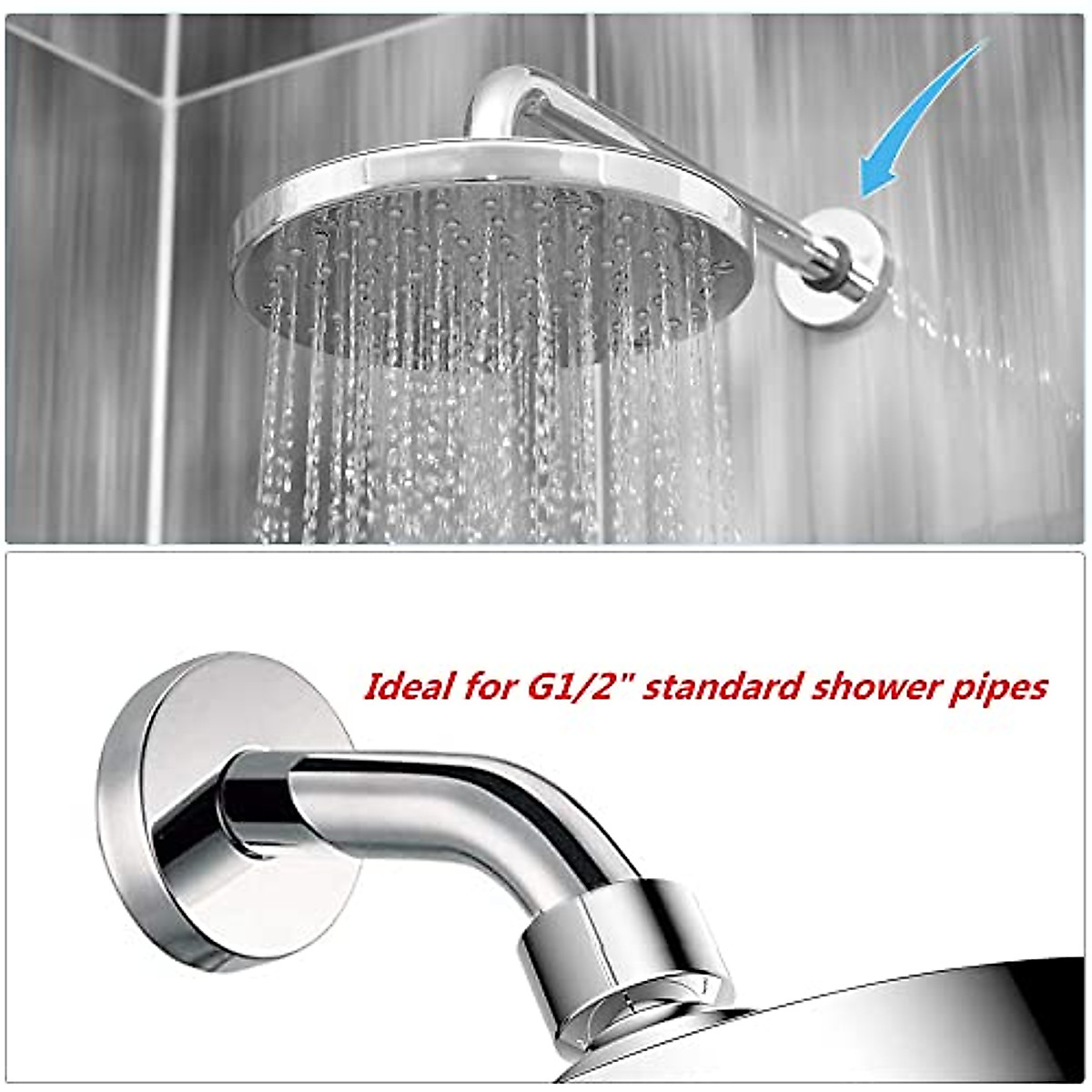 Shower Escutcheon Plate, Shower Flange Cover - Modern Shower Arm Flange 3.5” Extra Large | Universal Escutcheon Brushed Stainless Steel Replacement Cover Plate, Fits Standard 1/2" shower Pipes