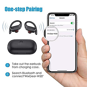 WixGear Sport Wireless Earbuds, Bluetooth 5.0 Wireless Over Ear Sport Headphones with Touch Control, and Charging Case Stereo Deep Bass Sound,30H Playtime Sweat-Proof Bluetooth Earphones with Mic