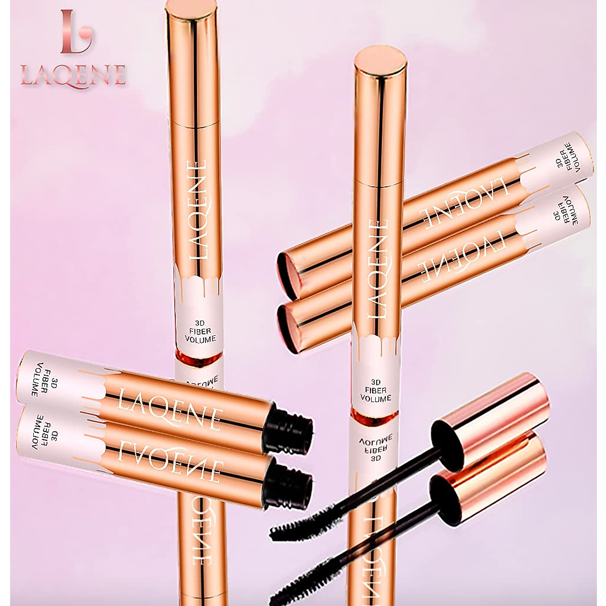 LAQENE Luxury Line: Mascara - Nourishing & Fabulous. Makes You Look Unforgettable. Smooth and Creamy Texture. Long Lasting Black Waterproof - Vegan And Cruelty Free.