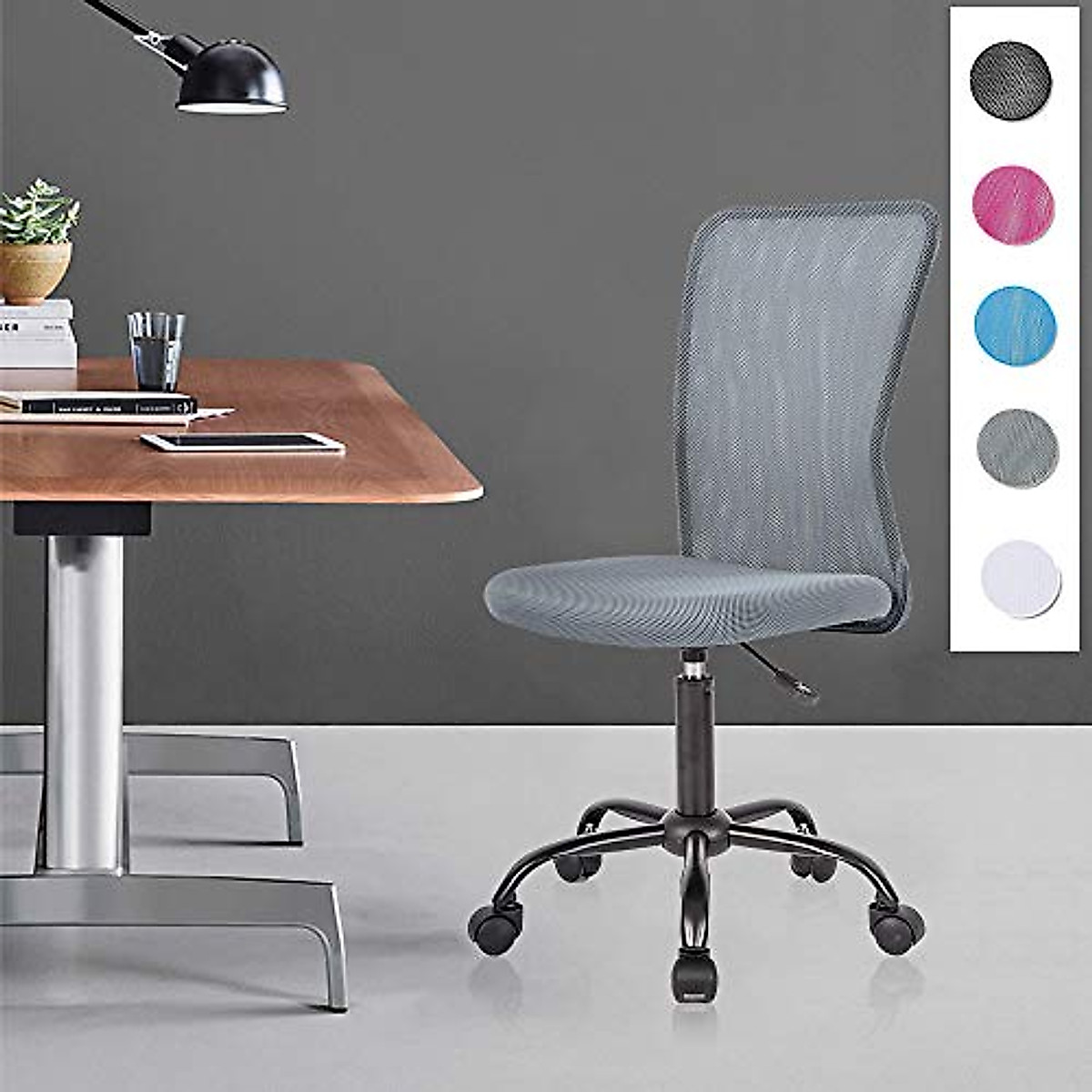 Ergonomic Office Chair with Lumbar Support Mesh Chair with Wheels Rolling Swivel Back Support Adjustable Executive Desk Chair, Modern PC Computer Desk Chair for Home Office Women Men by XXFBag - Gray