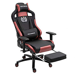 walsport Reclining Gaming Chair with Footrest High Back Computer Chair Back Support Office Chair Ergonomic Video Game Chairs for Teens Gtracing Gaming Chair (Black-Red)