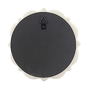 Stonebriar Decorative 8" Antique Off White Round Ceramic Accent Wall Mirror