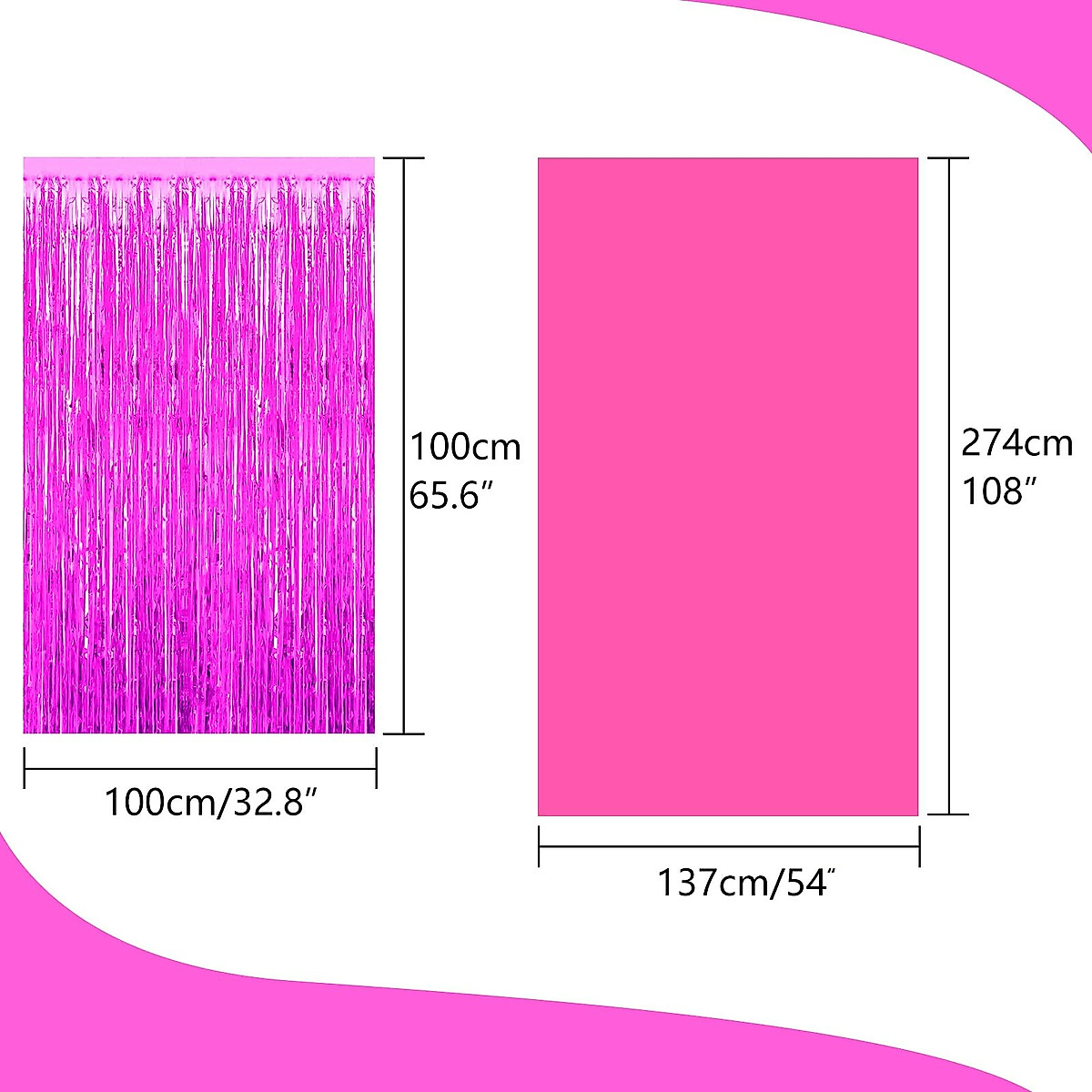 PLULON Pink Princess Balloon Garland Arch Kit with Hot Pink Tassel Plastic Tablecloth Pink Gold Metallic Balloons for Kids Girls Birthday Party Bridal Baby Shower Wedding Decorations