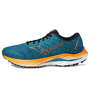 Mizuno Men's Wave Inspire 19 Running Shoe, Ink Blue/Bird of Paradise, 10