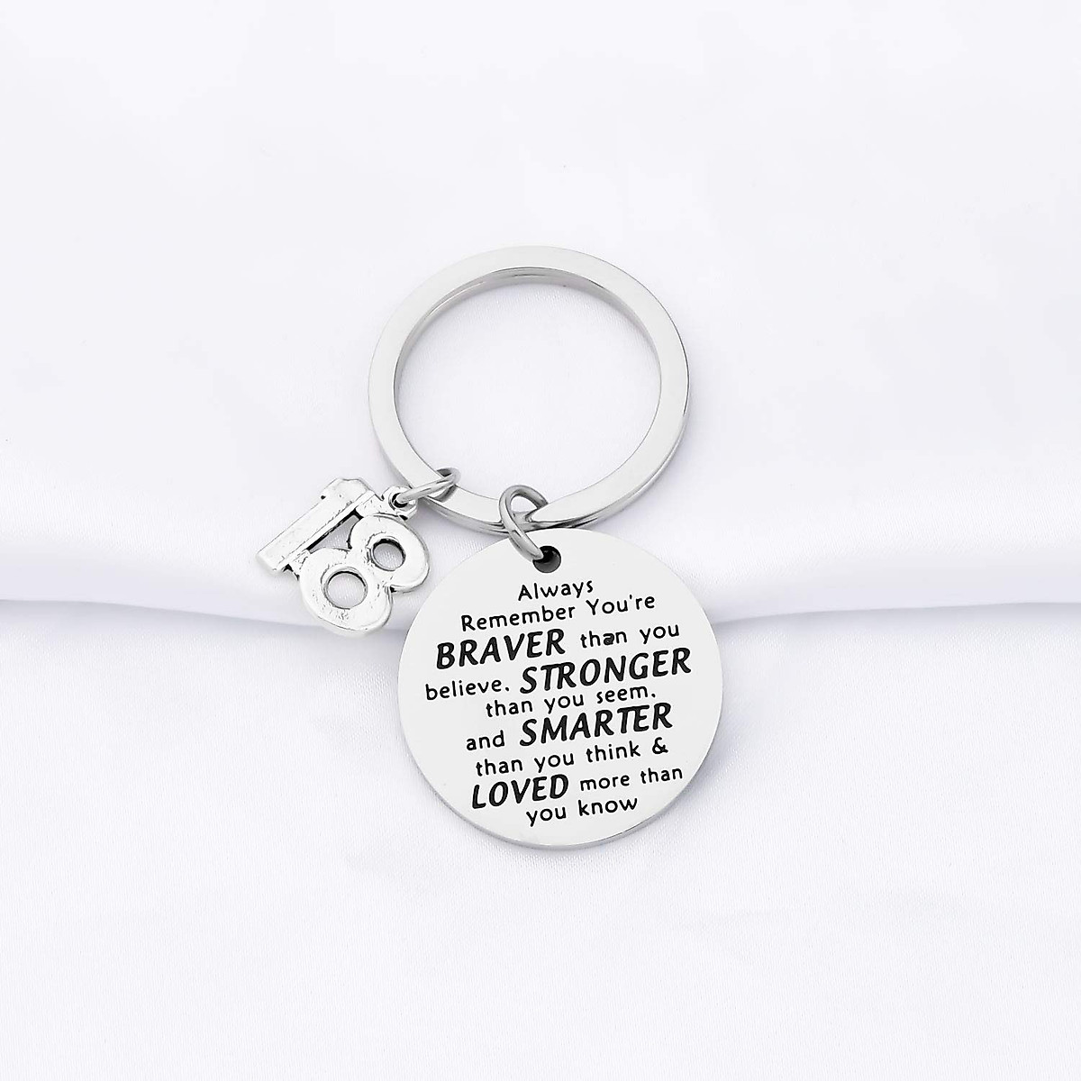 FUSTMW Happy Birthday Keychain Gift 15th 16th 18th 21st 30th 40th Charms Key Ring Best Friends Family Jewelry (18 Birthday Keychain)